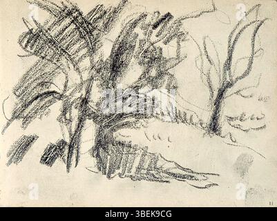 Sketchbook 21, Hilly Landscape with Trees by Theo van Doesburg Stock ...