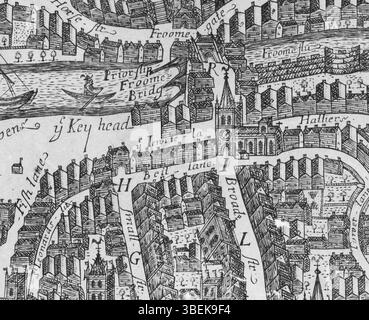 James Millerd's 1728 map depicts the Corn Market built in 1684 at Broad ...