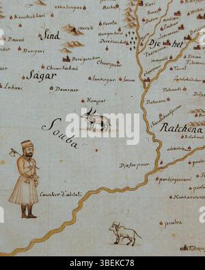 This map, commissioned by Jean Baptiste Joseph Gentil in circa 1770 ...