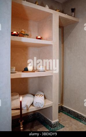 Traditional Moroccan Hammam with Tiled Walls and Warm Lighting May 29 ...