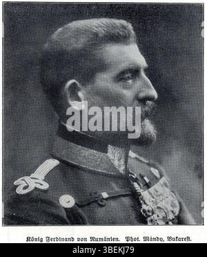 A formal portrait of the King of Romania, showcasing his royal attire ...