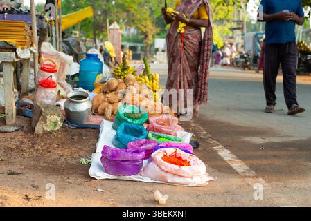 Holi Festival India, Market Stall With Colorful Powder, Celebrating The ...