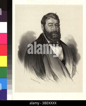 This lithographic portrait of Carl Brenner, created in 1857, captures ...