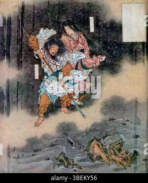 This artwork depicts the Japanese mythological story where the god ...