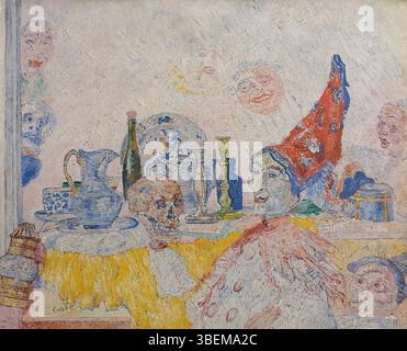 Pierrot and Skeleton in a Yellow Robe 1893 by James Ensor Stock Photo ...