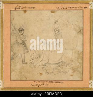 India: Mughal Emperor Jahangir and Prince Khurram being entertained by ...