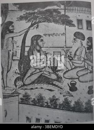 Fresco of Sri Chand from Akhara Bala-Nand, Amritsar Stock Photo - Alamy