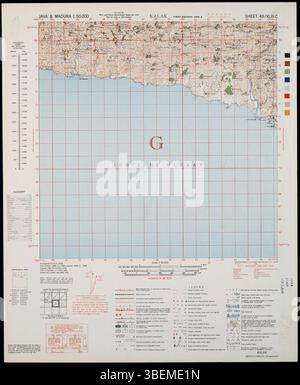 Map showing the topography of Java and Madura islands at 1:50,000 scale ...