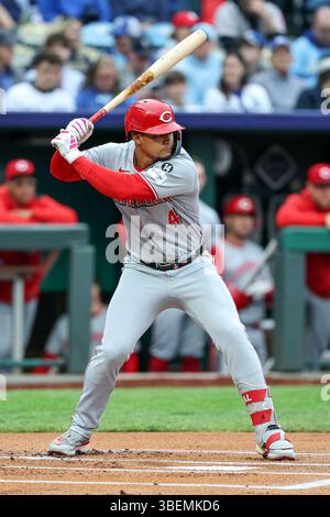 Cincinnati Reds' Santiago Espinal in action during a baseball game ...