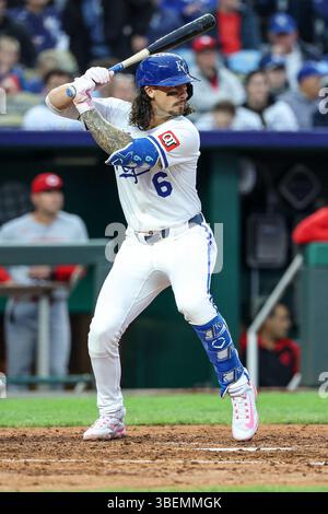 Cincinnati Reds' Jonathan India bats during a baseball game against the ...