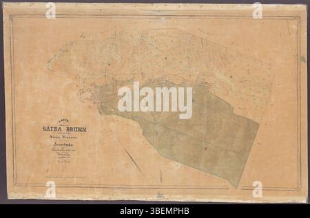 Historical map of Sätra Brunn health resort drawn by Petrus Tersmeden ...