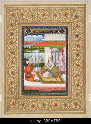This painting from circa 1800-1840 depicts Guru Hargobind, the sixth ...