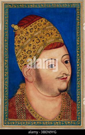 This miniature painting depicts Sultan Ibrahim Adil Shah II of Bijapur ...
