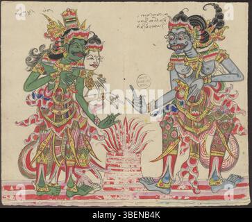 This artwork from the Mahabharata depicts a scene rich in Indian ...
