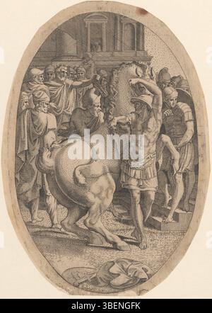 This artwork depicts the famous moment in ancient Greek history when ...