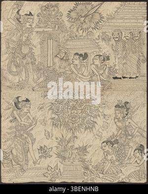 This Balinese drawing features the gods Indra and Kama, where Indra ...