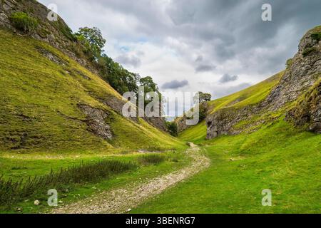 The winding footpath through the centre of the limestone gorge of Cave ...