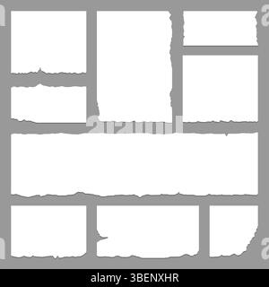 White torn paper rip pieces of sheet edge Stock Vector Image & Art - Alamy