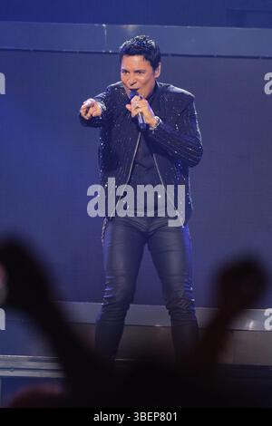 The singer Chayanne performs during his concert at the Movistar Arena ...