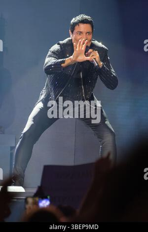 The singer Chayanne performs during his concert at the Movistar Arena ...