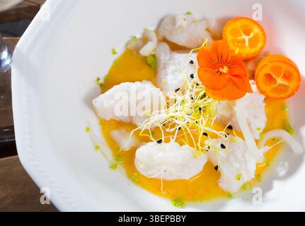 Ceviche with codfish, avocado sauce Stock Photo - Alamy