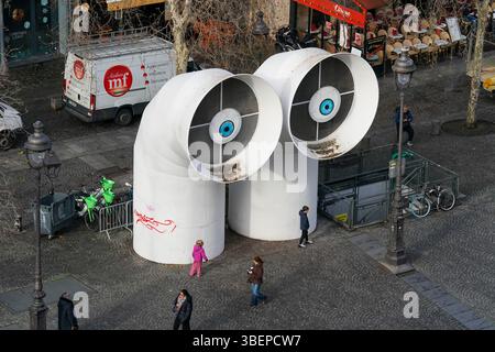 Famous gigantic ventilation ducts in front of Center de Pompidou Paris ...