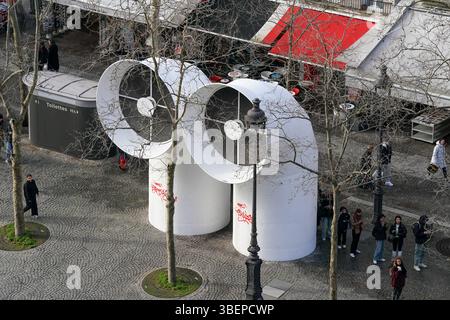 Famous gigantic ventilation ducts in front of Center de Pompidou Paris ...
