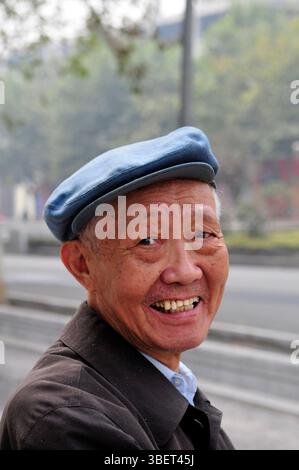 Portrait of an elderly Chinese man taken in Nanjing, China Stock Photo ...