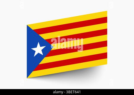 Flag of Catalonia. Catalonia flag official colors tilted icon digital ...