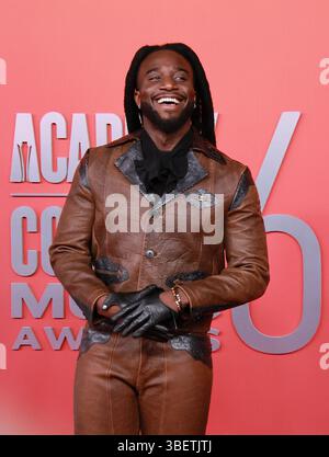 Shaboozey attends the 2025 Academy of Country Music Awards press room ...