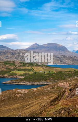 Scenic stretch of the NC500 between Applecross and Shieldaig—winding ...