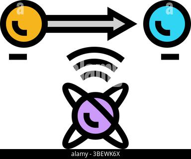 teleportation quantum computer color icon vector illustration Stock ...