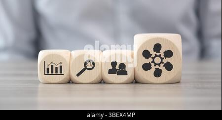 Wooden blocks with symbol of hrm concept Stock Photo - Alamy