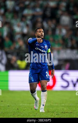 Reece James of Chelsea FC gestures during the UEFA Conference League ...
