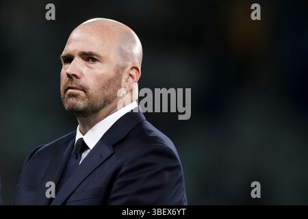 Jason Gannon looks on during the award ceremony following the UEFA ...