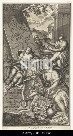 World map after Pomponius Mela, globe after Krates von Mallos, world ...