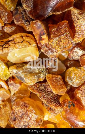 Macro photography of natural unprocessed pieces of mica minerals in a ...