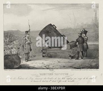 Monster Mortier, 1832, Mortier Monstre. Sorti des Fonderies de Liege ...