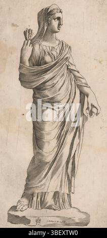 Statue of Ceres, Claude Mellan, 1636 - 1637 print paper engraving piece ...