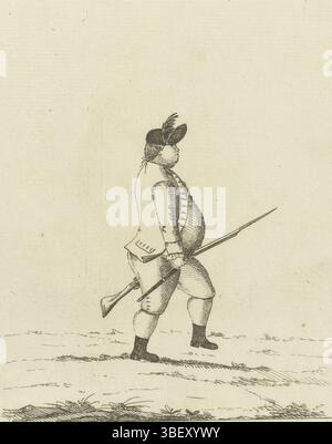 Light-Infantry, Matthew Darly, 1772 print Soldier, walking to the right ...