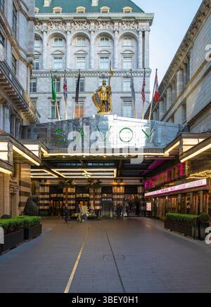 Savoy Hotel, The Strand, City of Westminster, London, England Stock ...