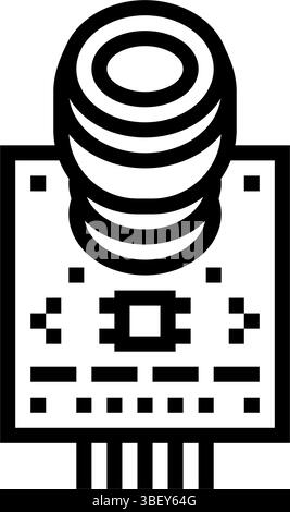 co2 sensor module line icon vector illustration Stock Vector Image ...