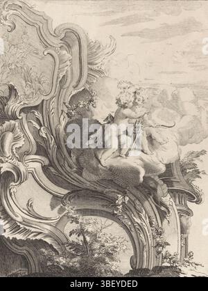 Crowned Cupid; L'Amour Couronne / Der Krönte Cupid. On a rocaille ...