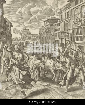 King David and the Israelites walk in front of the chariot carrying the ...