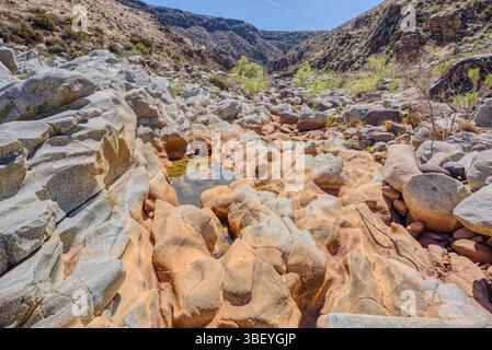 The granite riverbed of the Agua Fria River Canyon in the Agua Fria ...