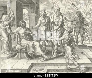 Job hears the bad news of four messengers, Harmen Jansz Muller, after ...