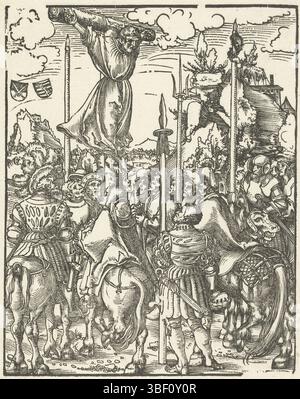 Woodcut depicting the martyrdom of the Apostle Philip by crucifixion ...