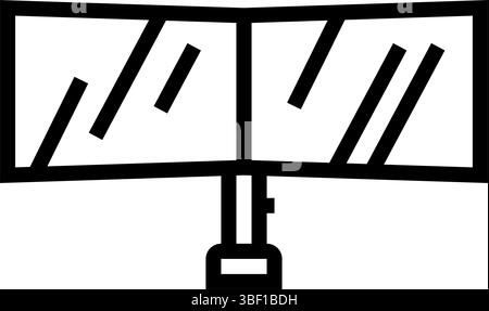 dual monitor setup gaming pc line icon vector illustration Stock Vector ...