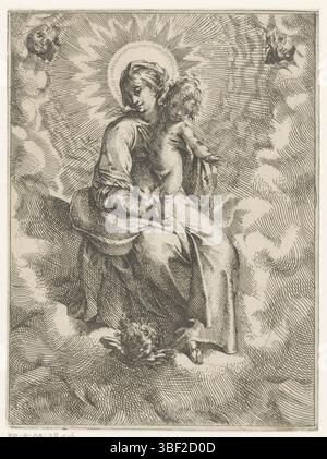 Italy, Strada, Vespasiano, Italy, Mary with Child and Rose, verso ...