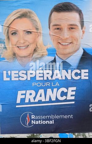 National Rally president Jordan Bardella answers reporters after French ...